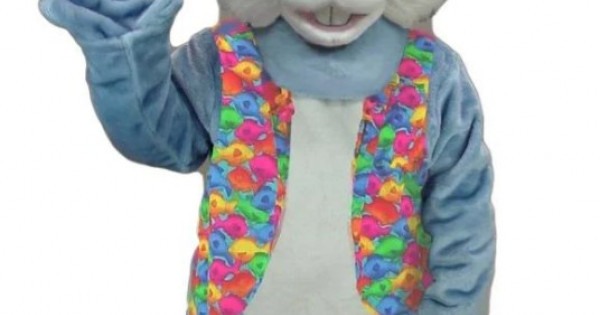 Blue Easter Bunny Mascot Costume 45010
