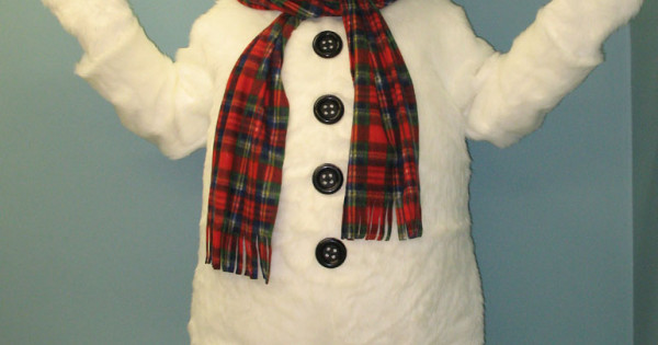 Extra Round Snowman w/ Hat & Scarf Mascot Costume 2707A-Z